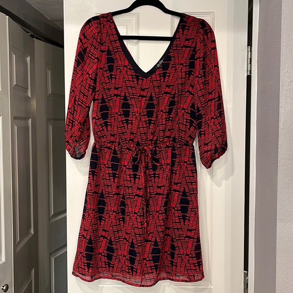 BeBop | Dresses | Bebop Red And Black Cute Dress Has Gathered Waist ...